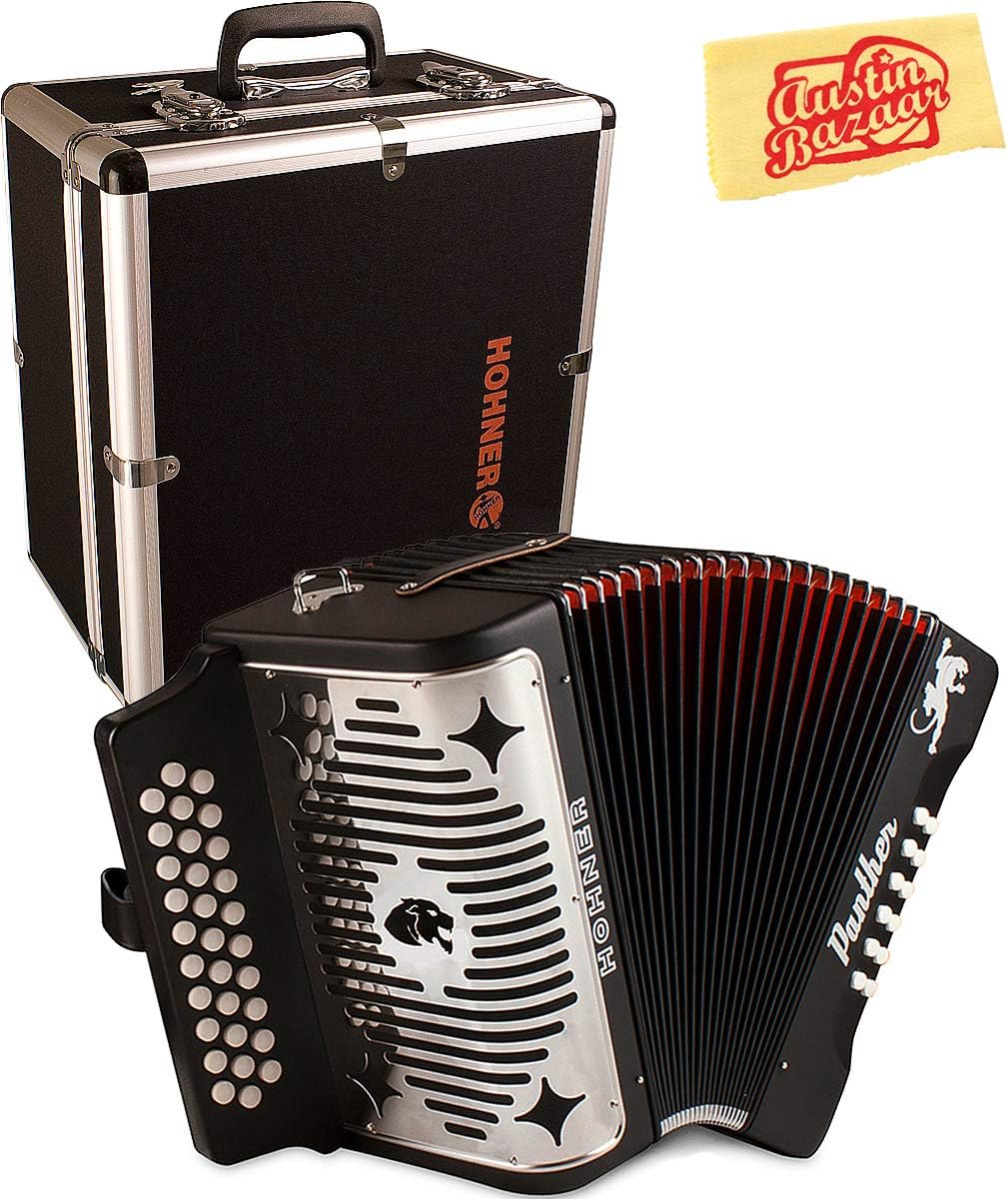 Amazon.com: Hohner Panther Diatonic Accordion - Keys G/C/F Bundle with ...