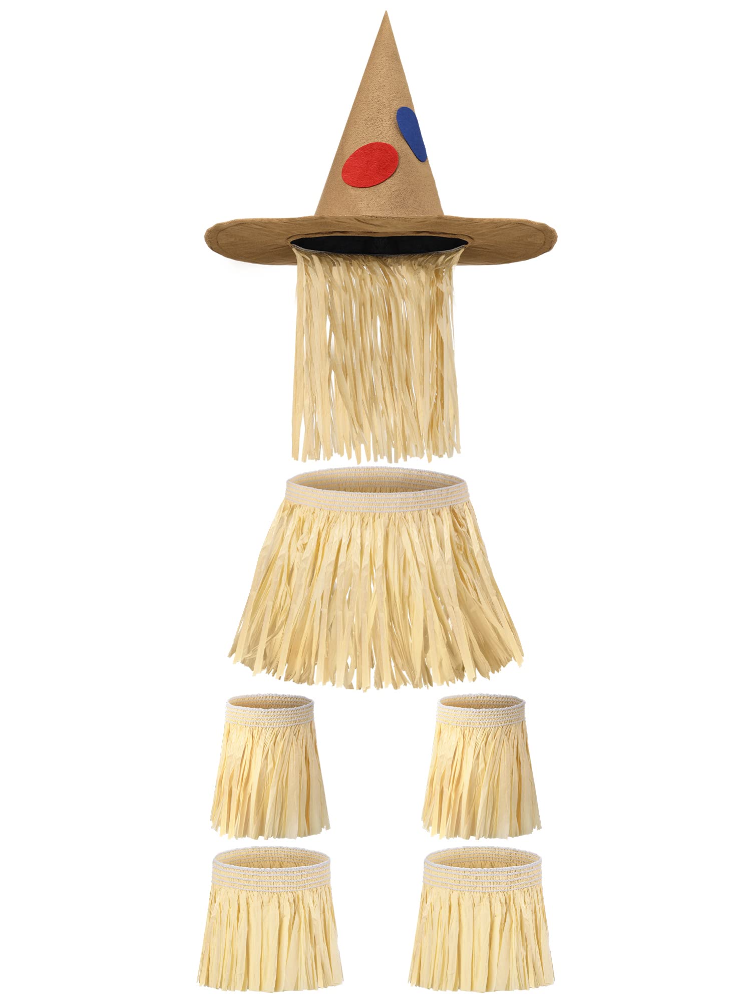 Amazon.com: WILLBOND 6 Pcs Halloween Scarecrow Costume Set Includes ...