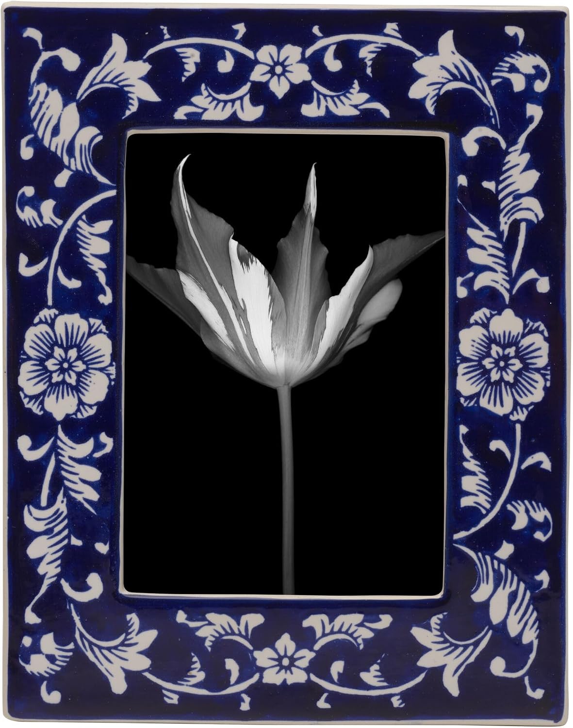 Amazon.com - Mikasa Flower Ceramic Photo Frame, Displays one 5x7 Inch ...
