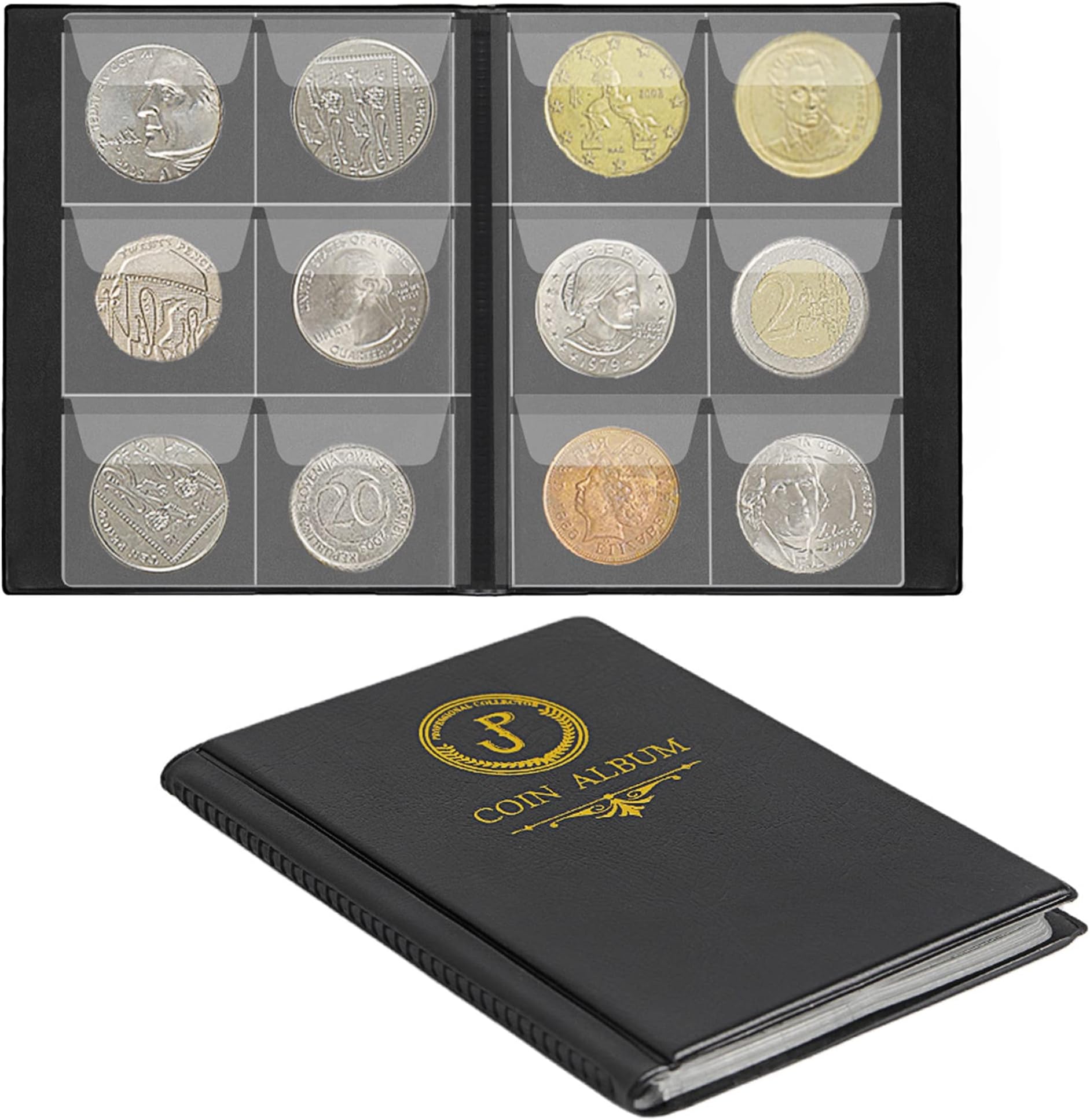 Amazon.com: Uncle Paul Coin Album Coin Holder Coin Collection Book for ...