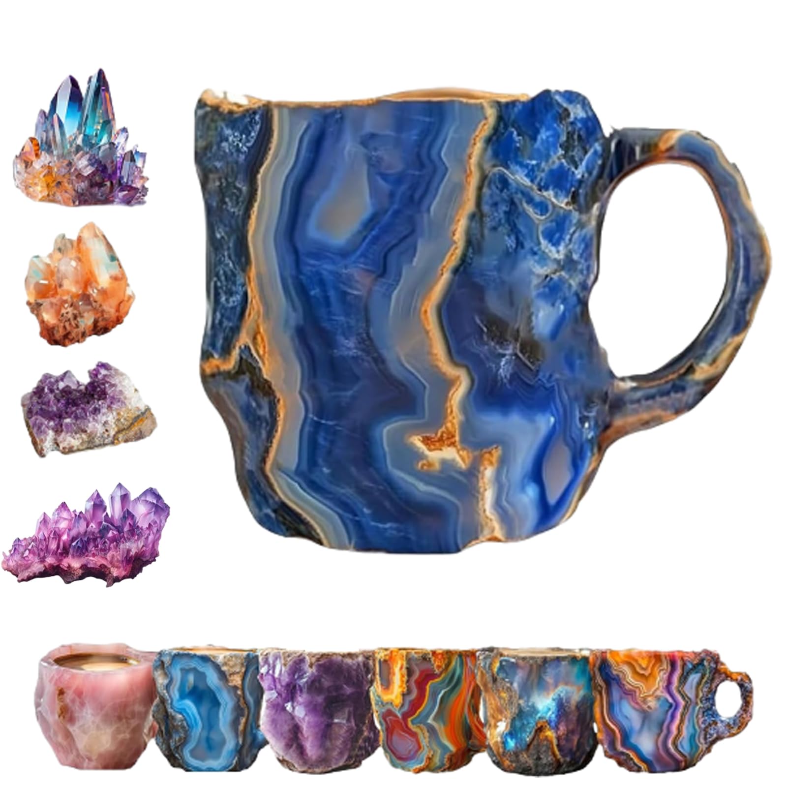 Amazon.com: Grishay Luxegem Mug, Mineral Crystal Coffee Mugs, Pubyfun ...