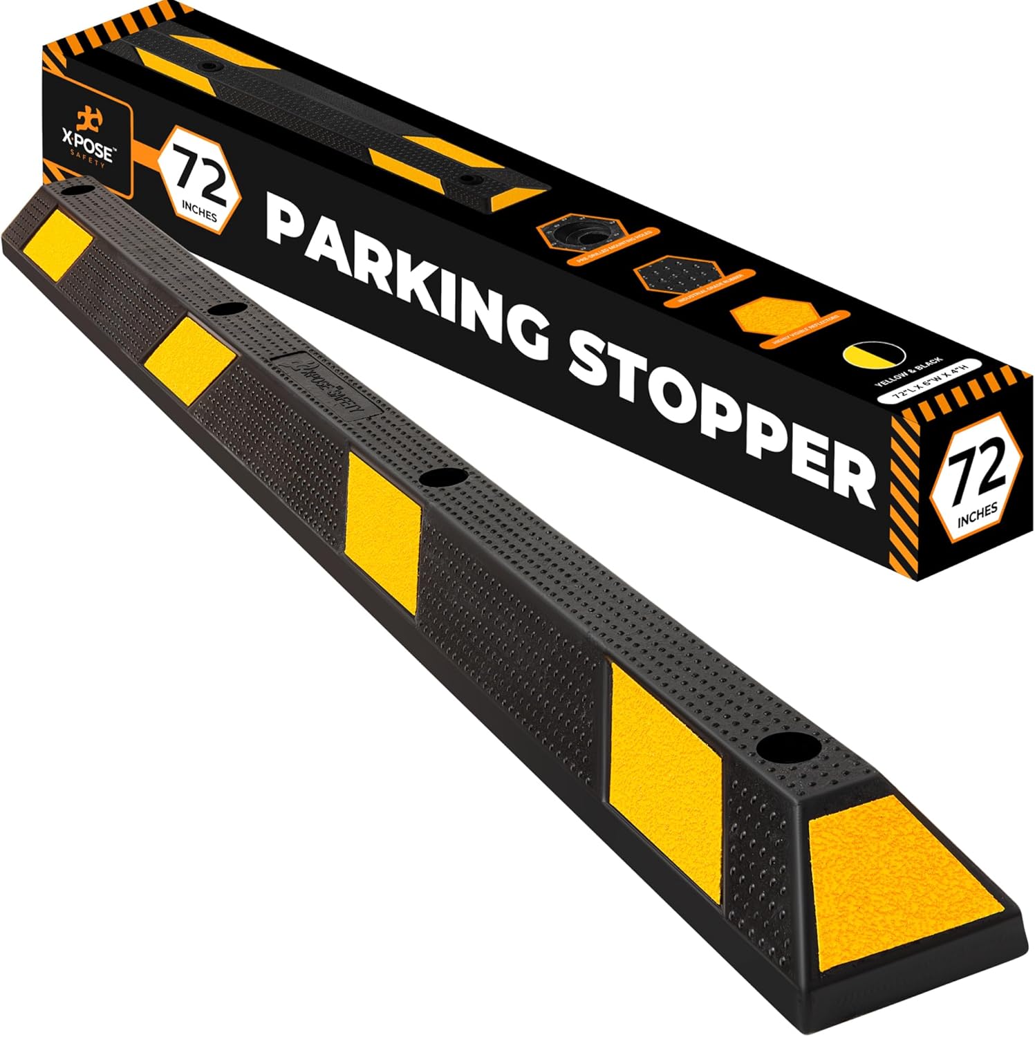 Amazon.com: Xpose Safety Parking Block Curb Stop, 72" Heavy Duty ...