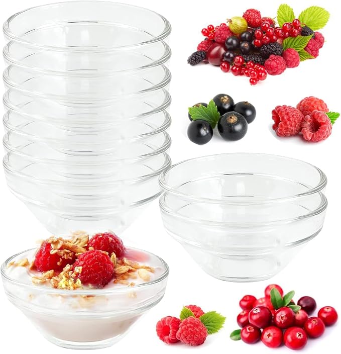 Amazon.com | 12 Pack 3.5" Clear Glass Bowls, 4.5oz Soy Sauce Dipping ...