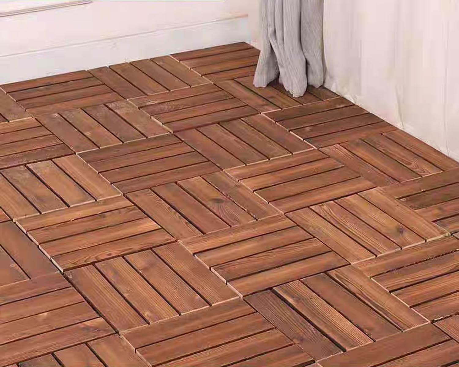 Lingwei Wooden Floor Tiles Wooden Decking Tiles For Home Interlocking | Desertcart INDIA