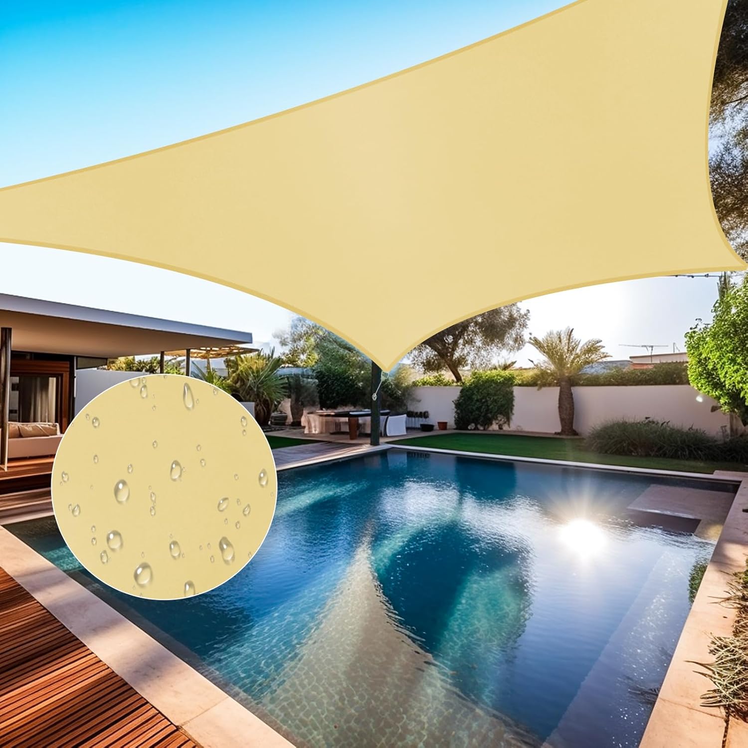 Amazon.com : Shade&Beyond Waterproof Sun Shade Sail 8'x10' Rectangular ...