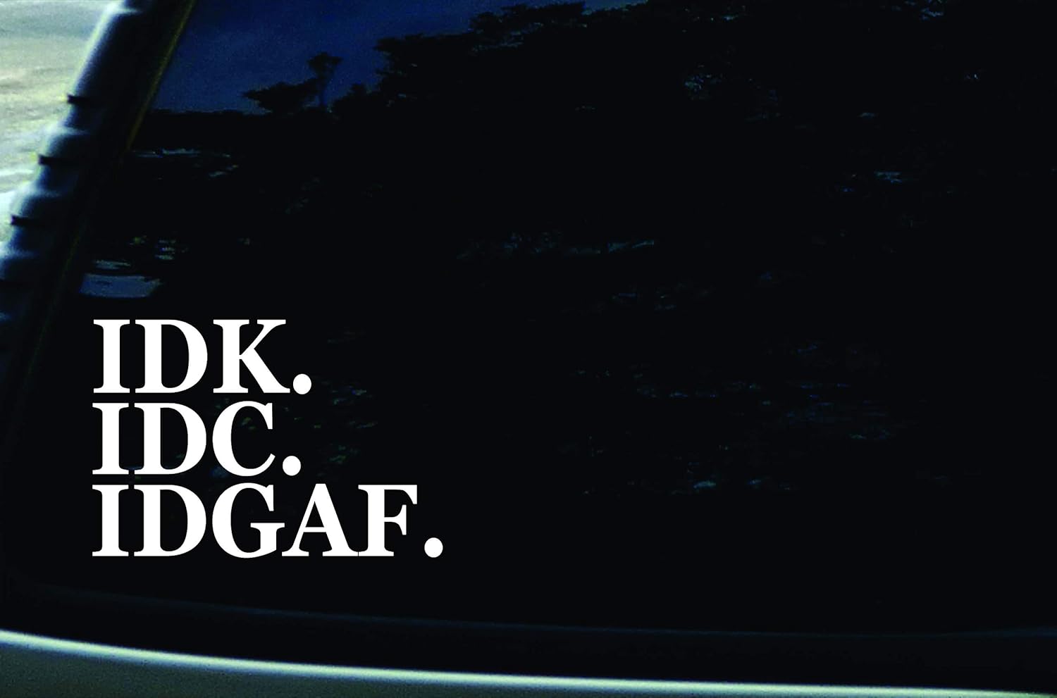 Amazon.com: 5.25" X 3.75" IDK. IDC. IDGAF. Funny Vinyl DIE Cut Decal ...