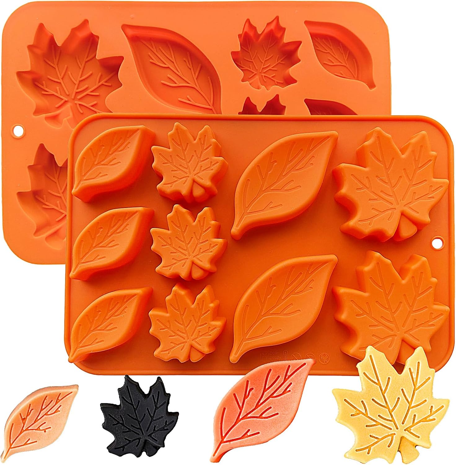 Amazon.com: 2 Pack Fall Silicone Chocolate Mold Thanksgiving Baking ...