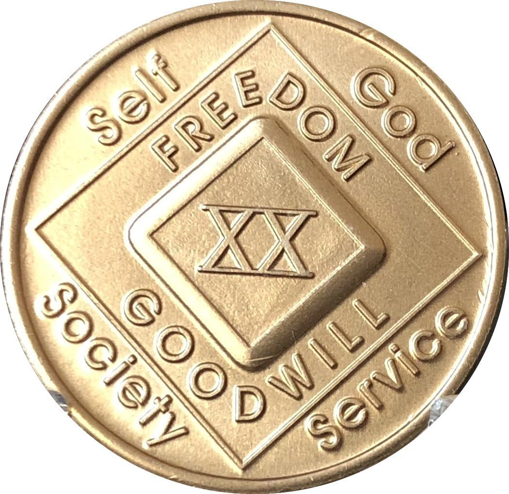 Amazon.com: 20 Year NA Medallion Official Narcotics Anonymous Chip XX ...