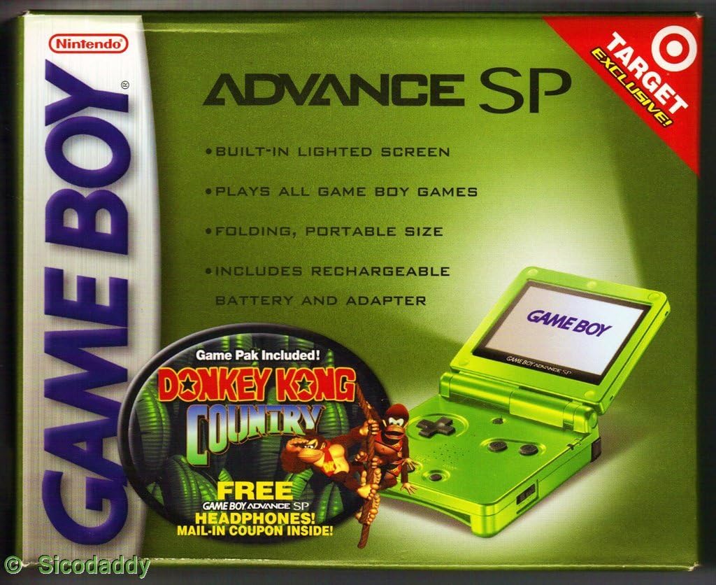 Gameboy Advance SP Lime Green Limited Edition & Donkey Kong : Amazon.co ...