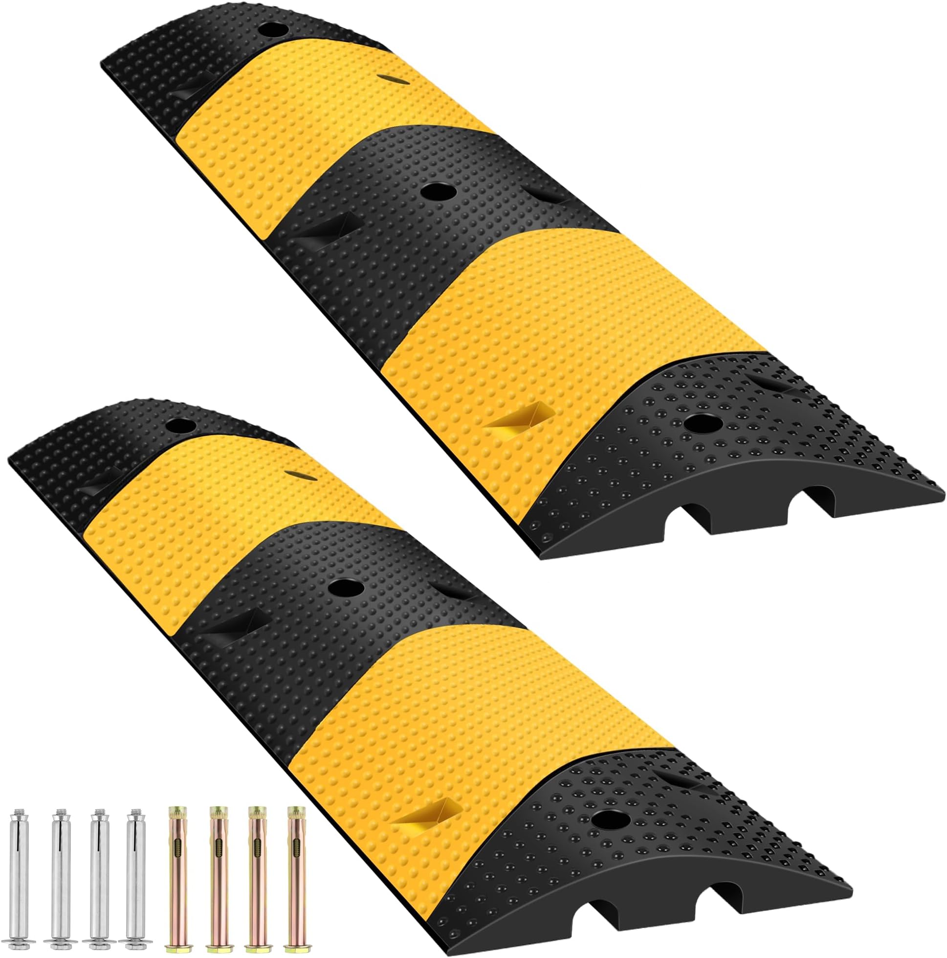 Amazon.com: VEVOR Rubber Speed Bump, 2 Pack 2 Channel Speed Bump Hump ...