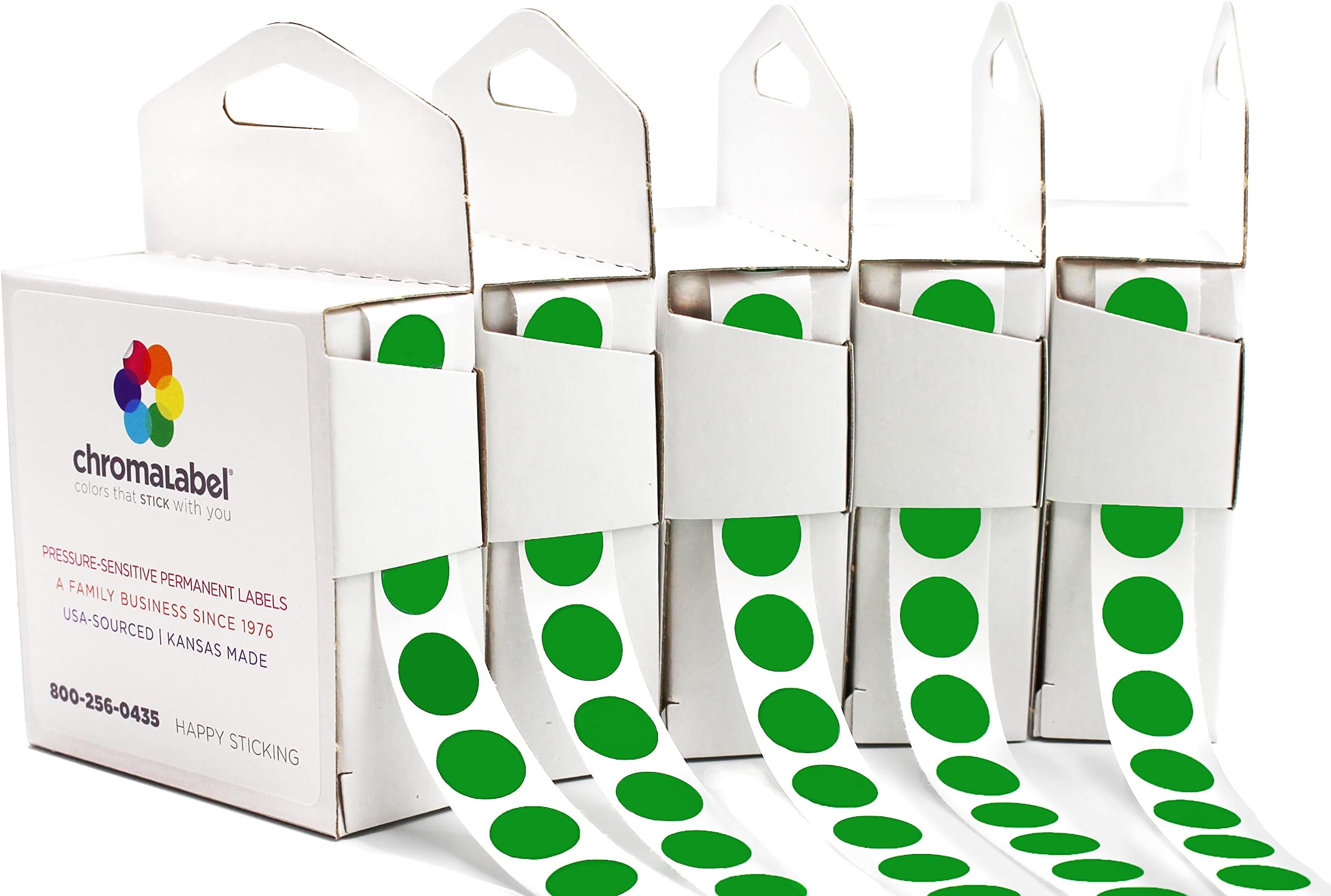 Amazon.com : ChromaLabel 0.50 Inch Standard Green Permanent Adhesive ...