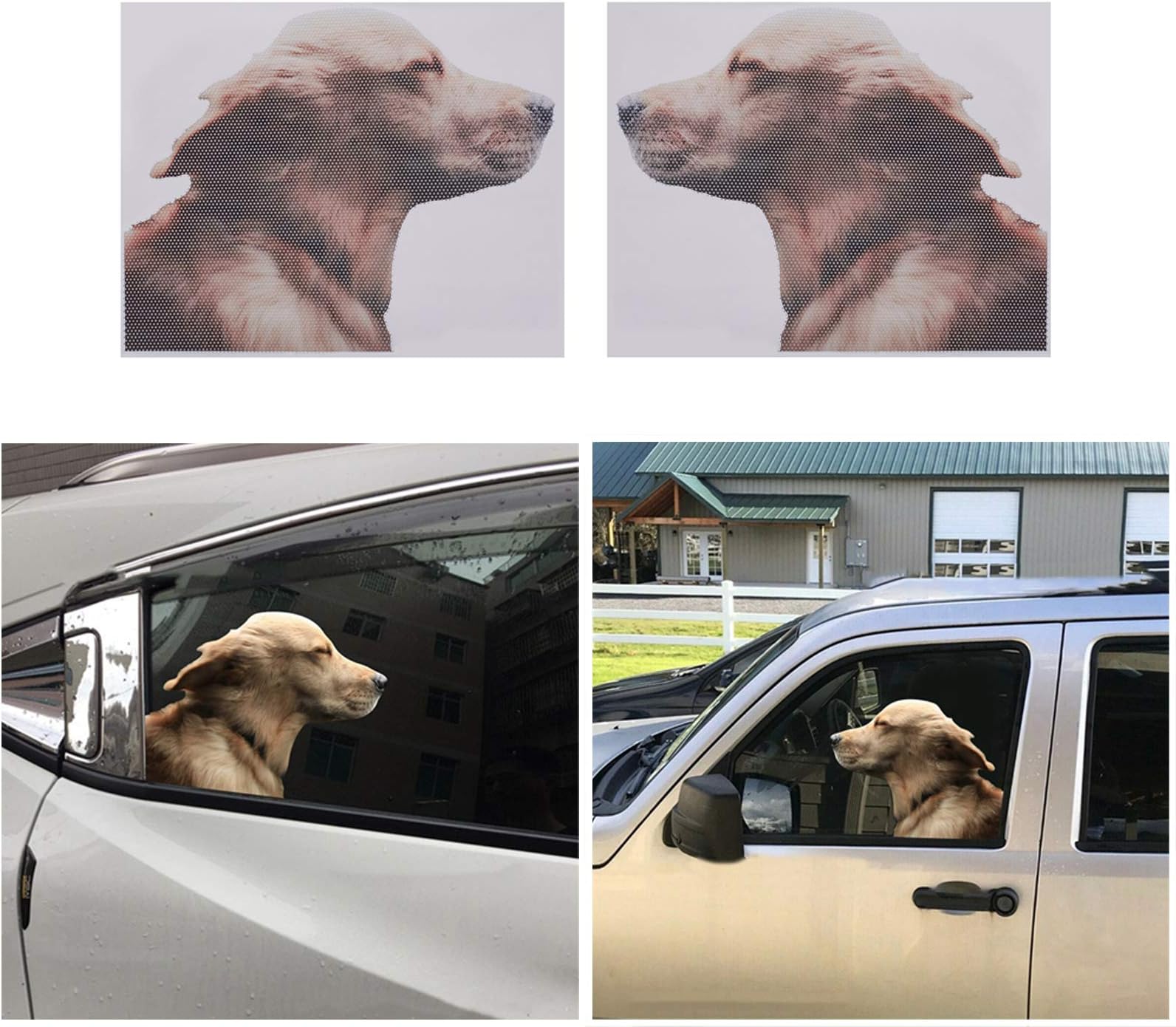 Amazon.com: Dog Car Side Window Decal Vinyl Sticker Perforated Funny ...