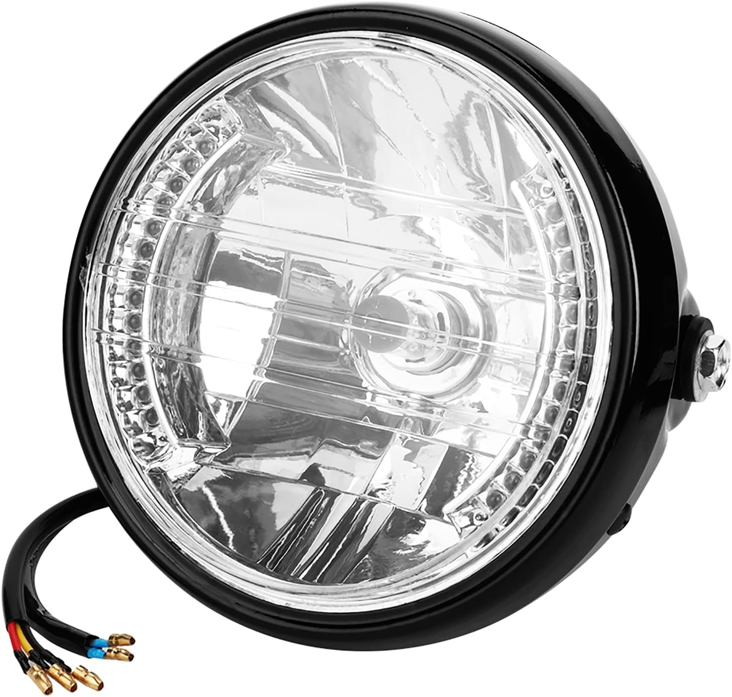 Amazon.com: Universal 7in Motorcycle Headlamp Headlight with Bracket ...