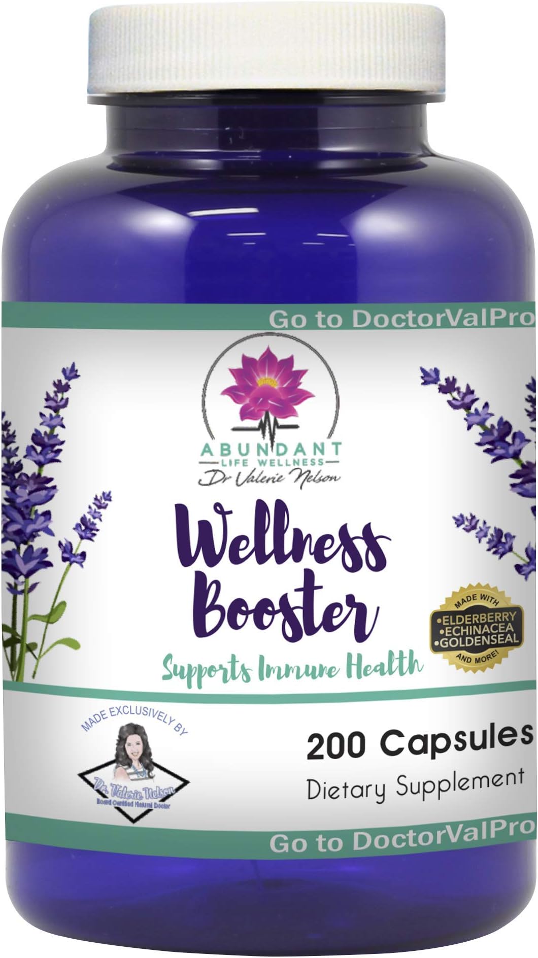 Amazon.com: Dr. Valerie Nelson Echinacea, Elderberry, Goldenseal, Zinc. Wellness Booster Buy One ...