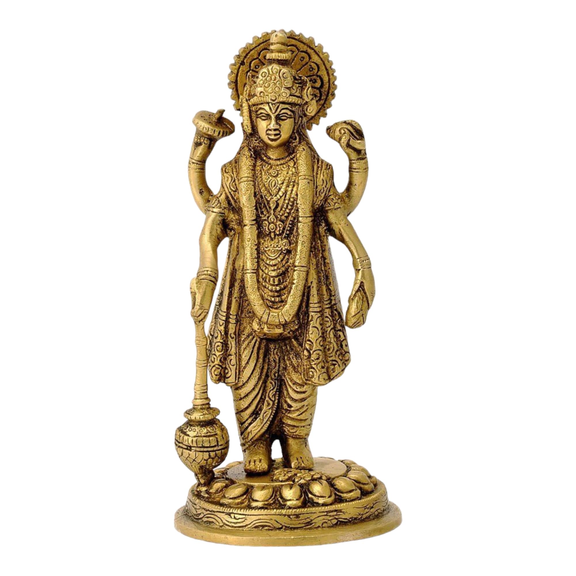Buy Ashtadhatu-Brass Lord's Vishnu Idol (4 Inch Height) Online at Low ...