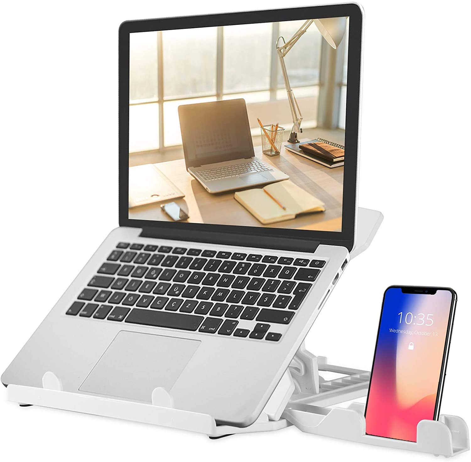 Buy Adjustable Laptop Stand, Laptop Computer Holder with Integrated ...