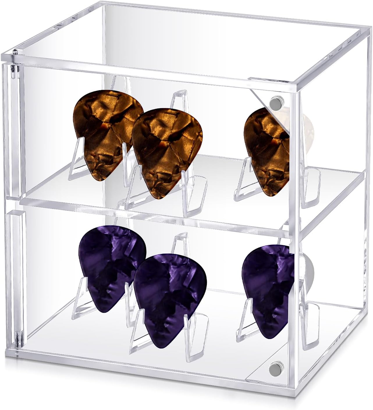 Amazon.com: Tioncy Double Layer Acrylic Guitar Pick Display Box Case 3. ...