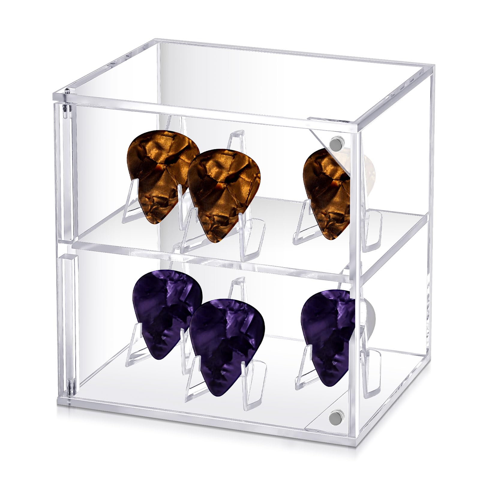 Amazon.com: Tioncy Double Layer Acrylic Guitar Pick Display Box Case 3. ...