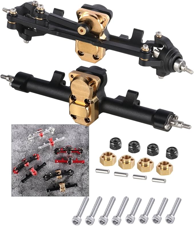 Amazon.com: Rcarmumb Front Rear Axles Set Upgrades Part for 1/24 Axial ...
