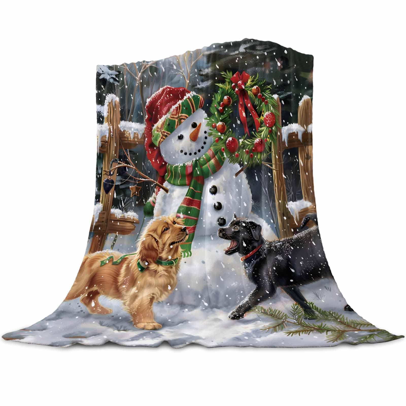 Amazon.com: Christmas Snowman Blanket Super Soft Flannel Fleece Cute ...