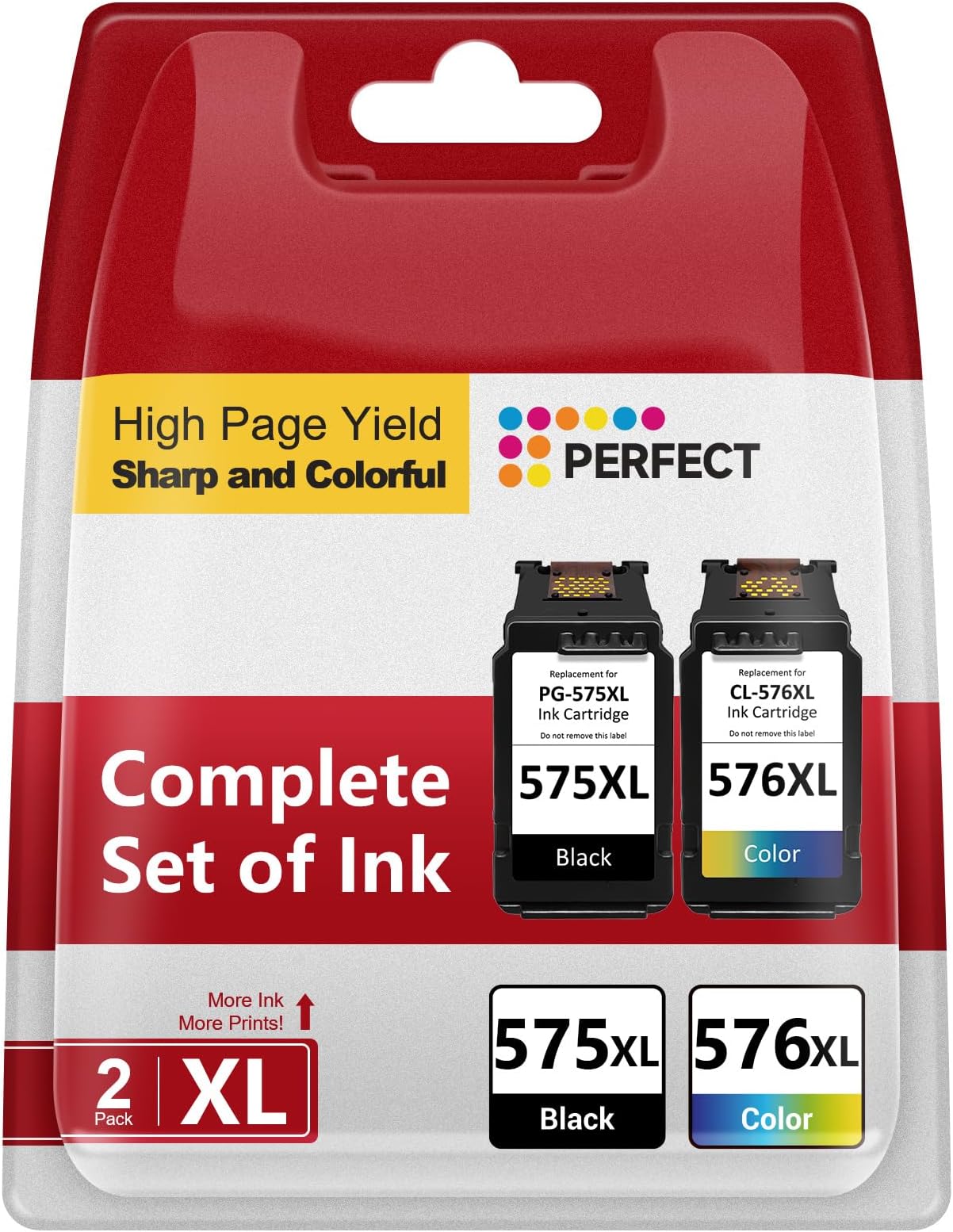 PG-575XL CL-576XL Ink Cartridges XL, Remanufactured 575 576 Ink ...