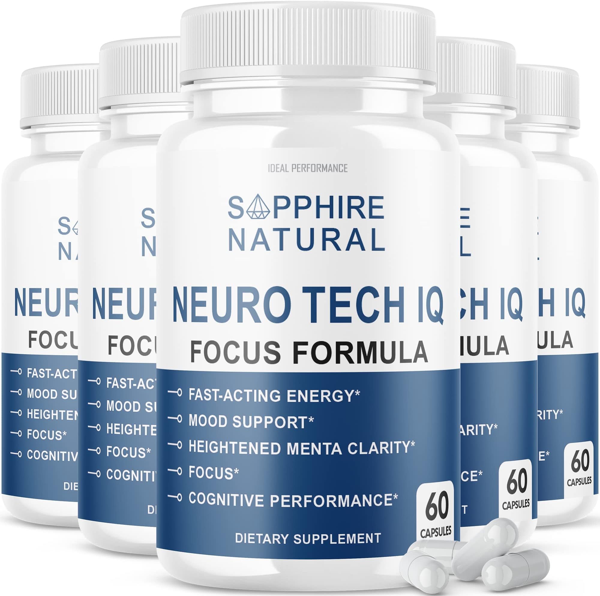 Amazon.com: (5 Pack) Neuro Tech IQ Brain Supplement Neurotech Iq Focus ...
