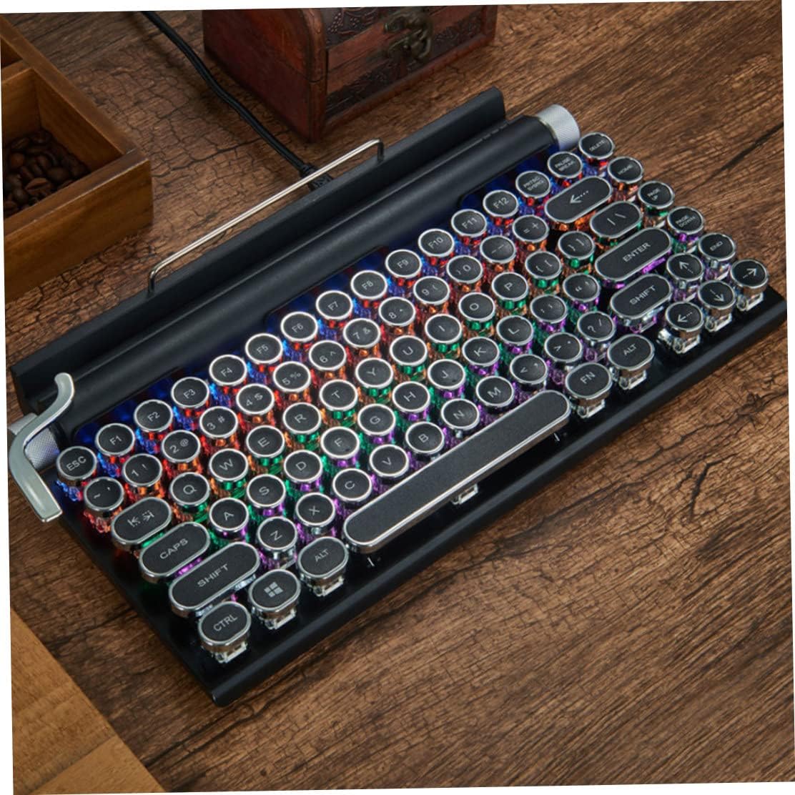 Mechanical Keyboard, Retro Typing Machine Gaming Keyboard with RGB ...