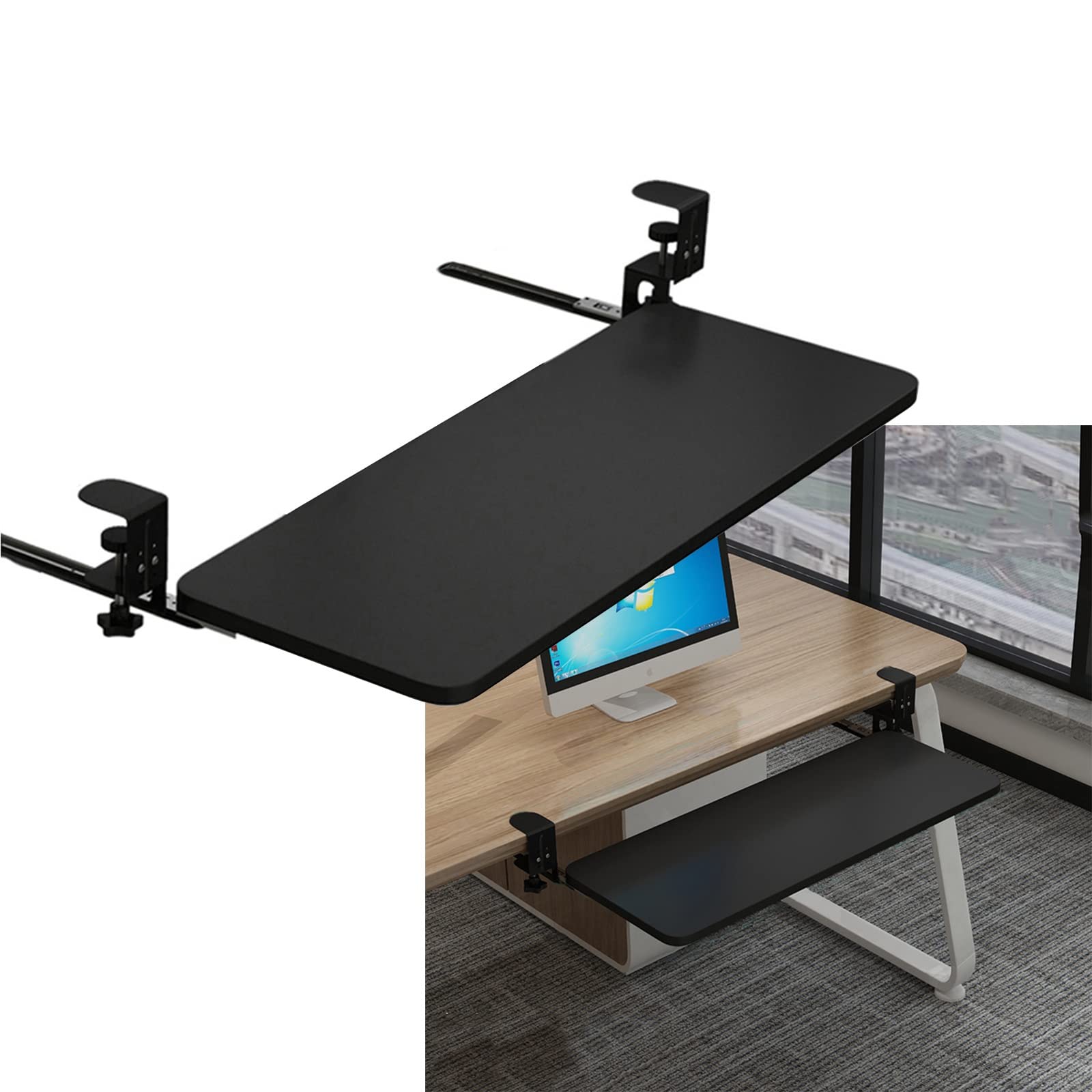 4 Color Wood Keyboard Tray Clamp On Adjustable Keyboard Drawers ...