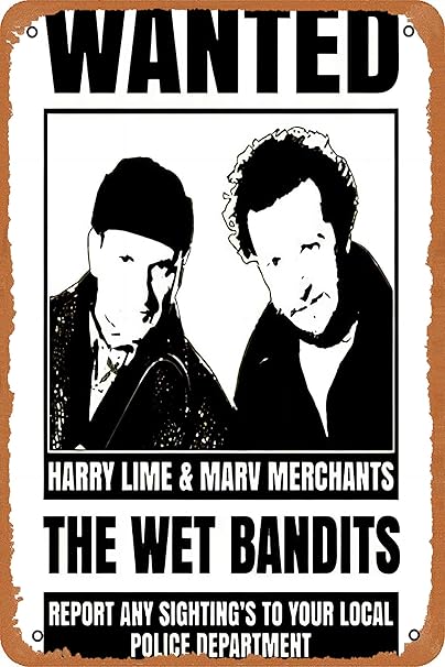 Metal sign - Home Alone The Wet Bandits Wanted Poster Poster Bar Wall ...