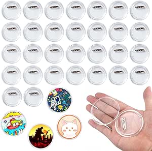 30 Pieces DIY Buttons Pins, Clear Button Badges Set with Pin, 2.36 inch ...