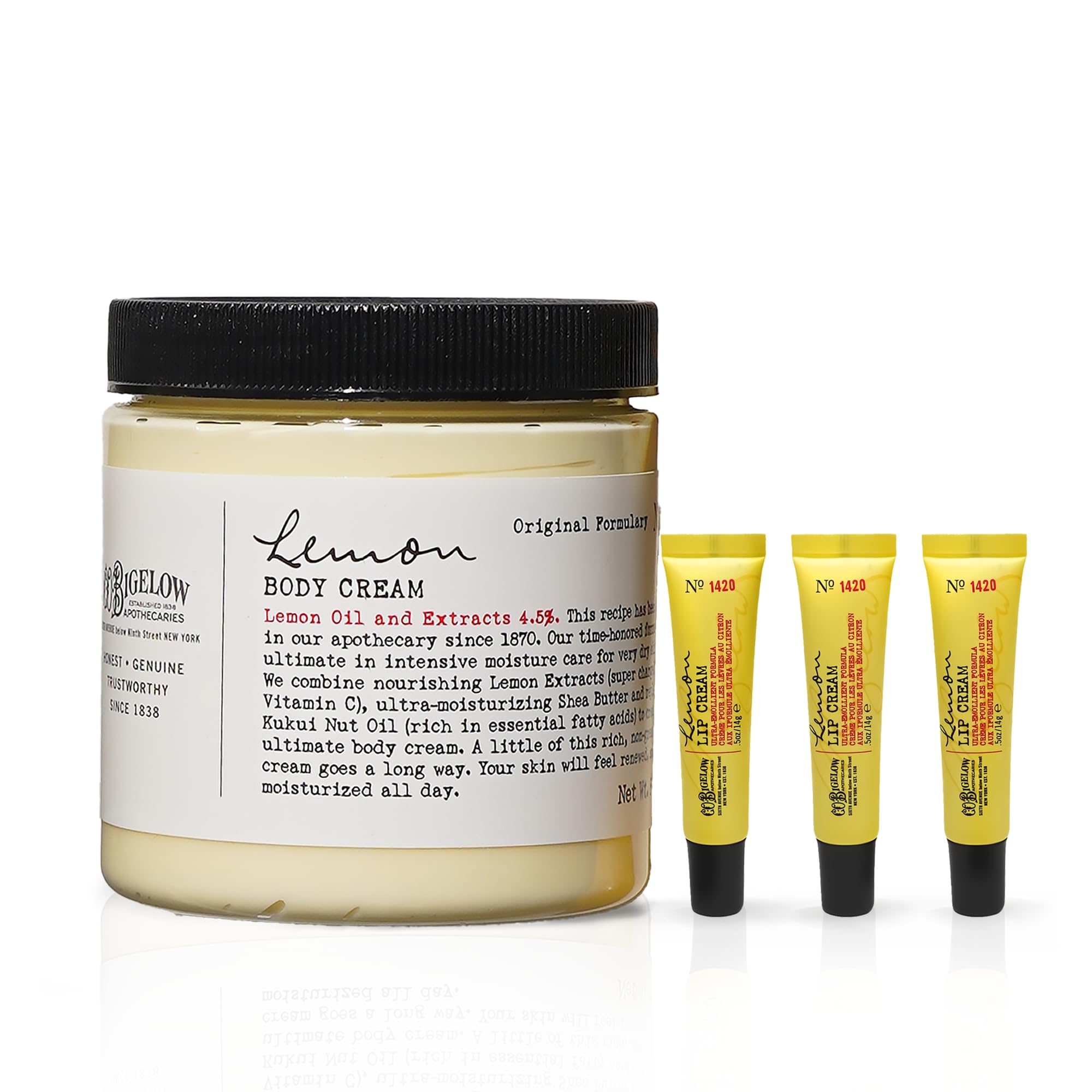 Amazon.com : C.O. Bigelow Lemon Body Cream No. 005, 8 oz. & Lemon Lip ...