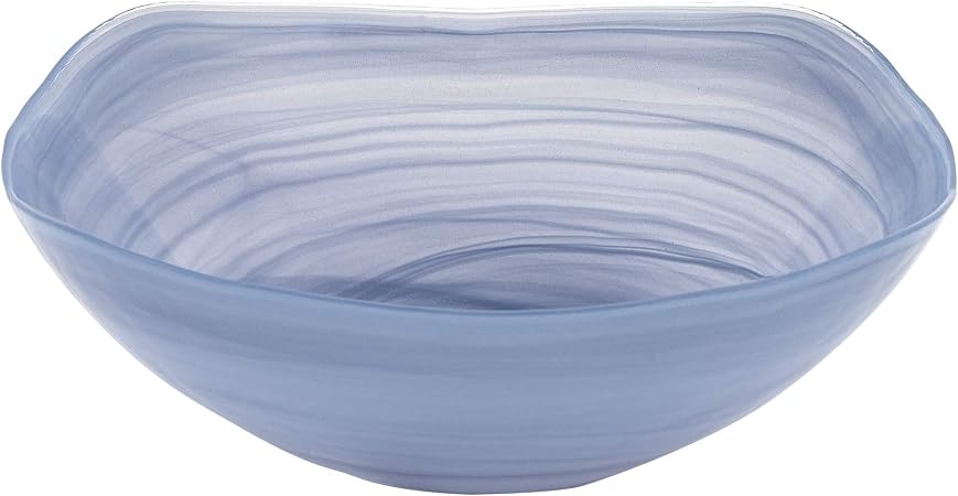 Amazon.com | Badash Soft Blue Square 10" Alabaster Glass Serving, Candy ...