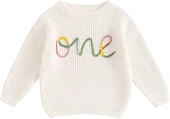 Amazon.com: Infant Baby Girl Knit Sweater First Birthday Outfit ...