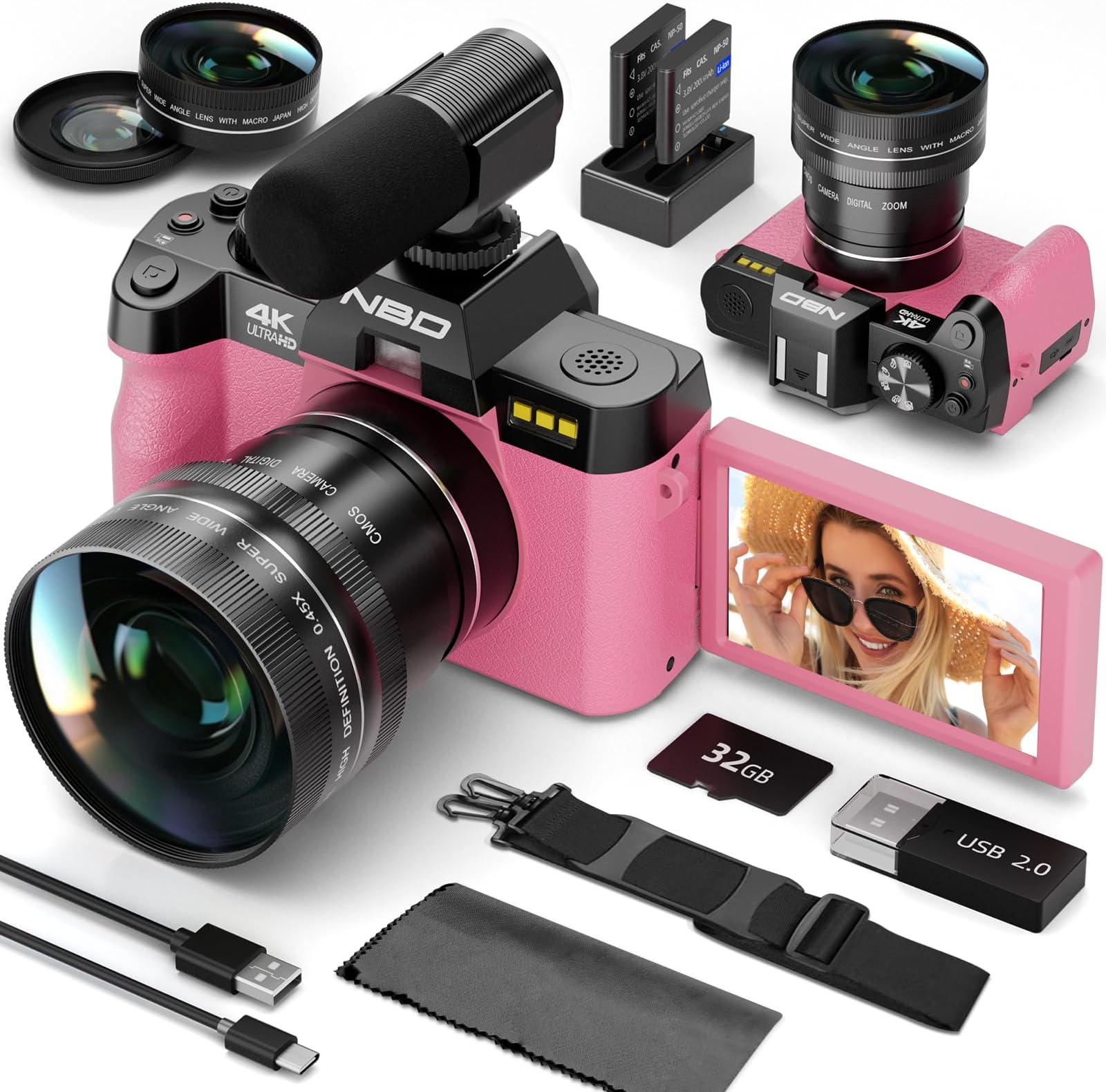Amazon.com : NBD 48MP Digital Cameras for Photography - 16X Zoom Travel ...