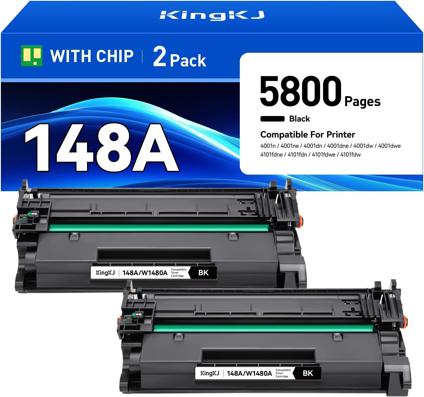 Amazon.com: 148A Toner Cartridge Black 2-Pack with Chip Compatible for ...