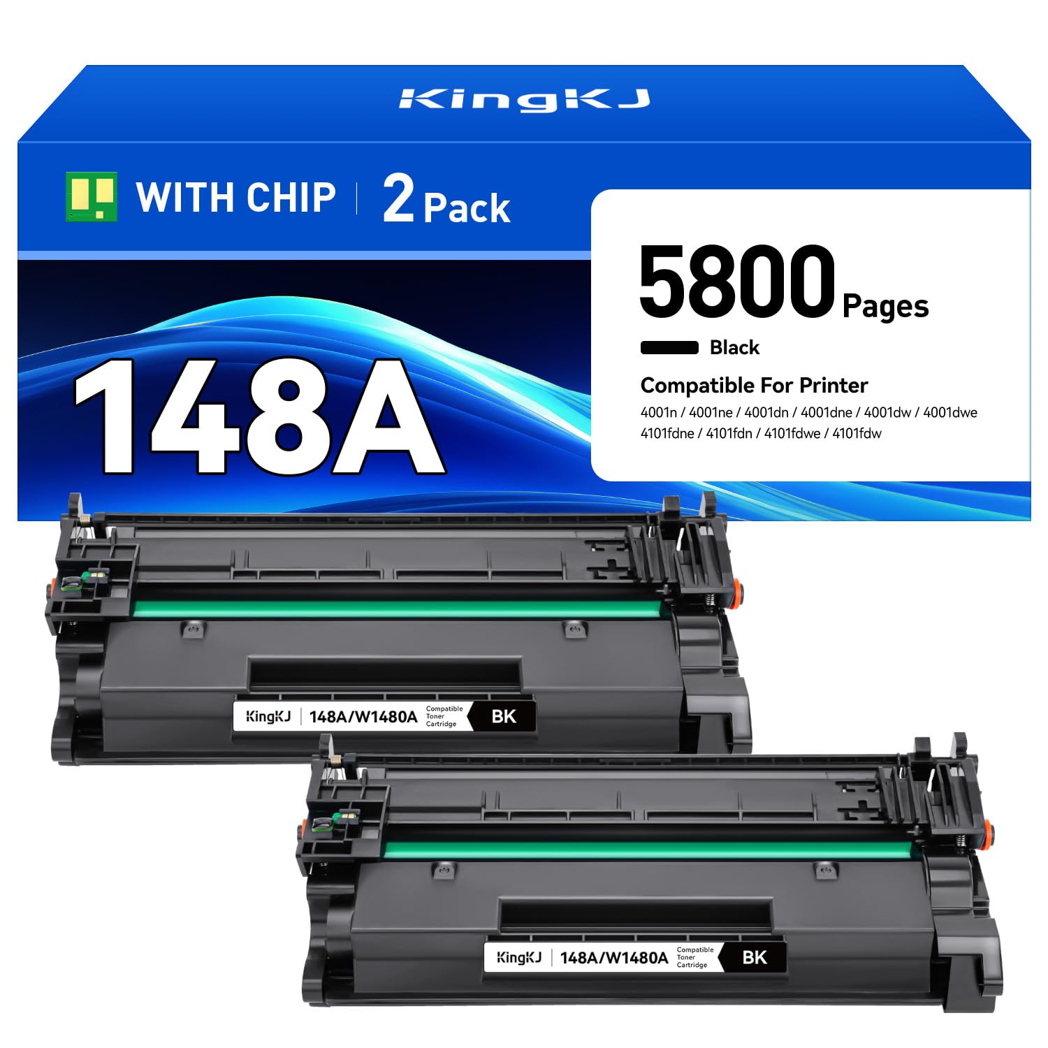 Amazon.com: 148A Toner Cartridge Black 2-Pack with Chip Compatible for ...