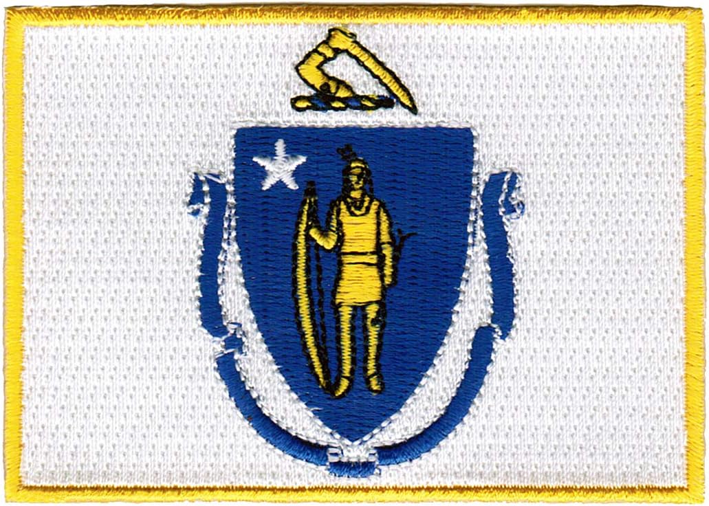 Amazon.com: Massachusetts State Flag Embroidered Patch Iron-On MA ...