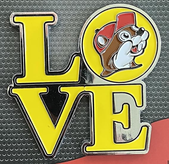 Buc-ee's Love Logo Chrome Emblem, Peel/Stick Application for Vehicles ...