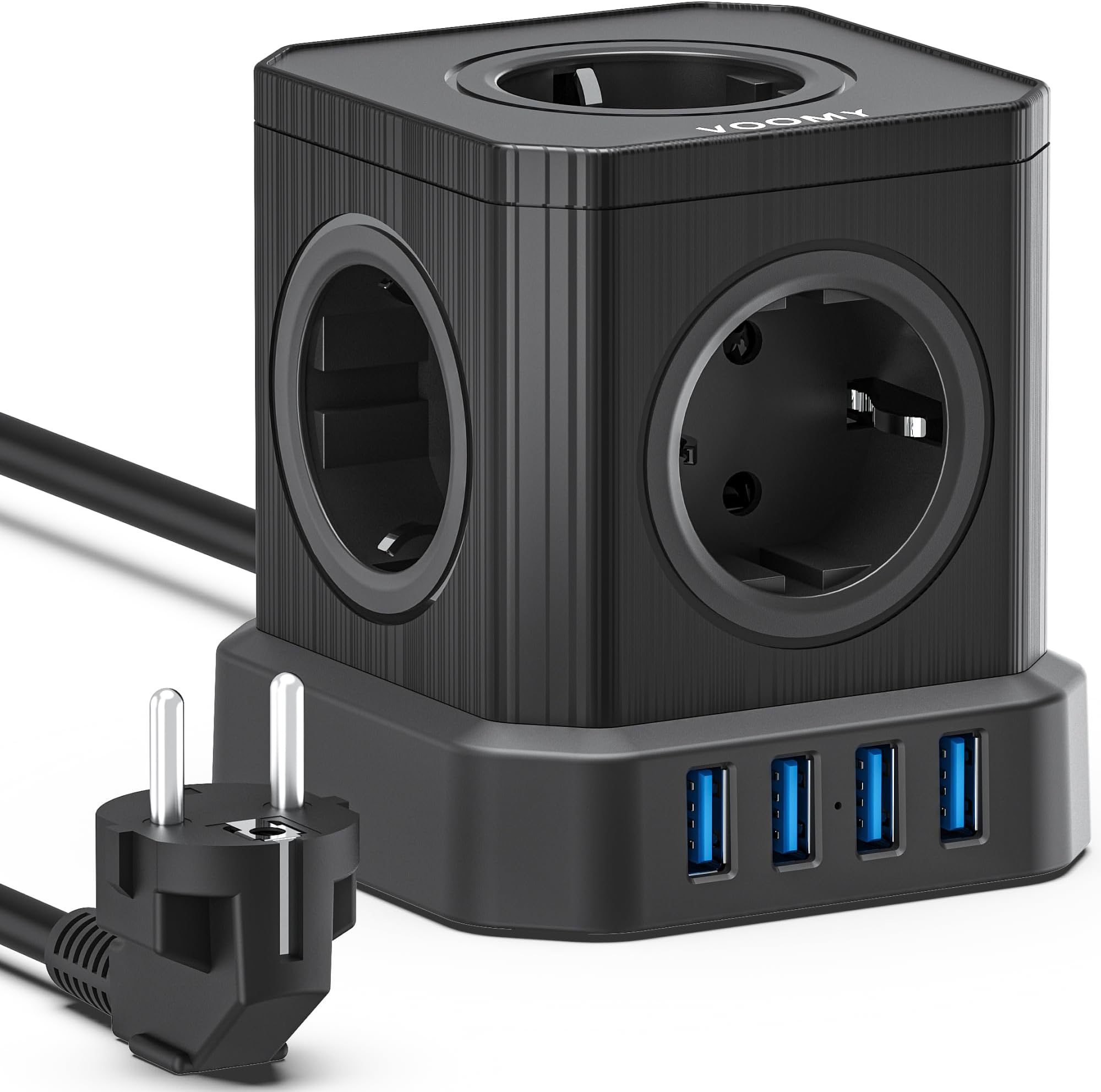 VOOMY Multiprise Cube 9-en-1 avec USB, 5 Prises avec 4 Ports USB, Prise ...