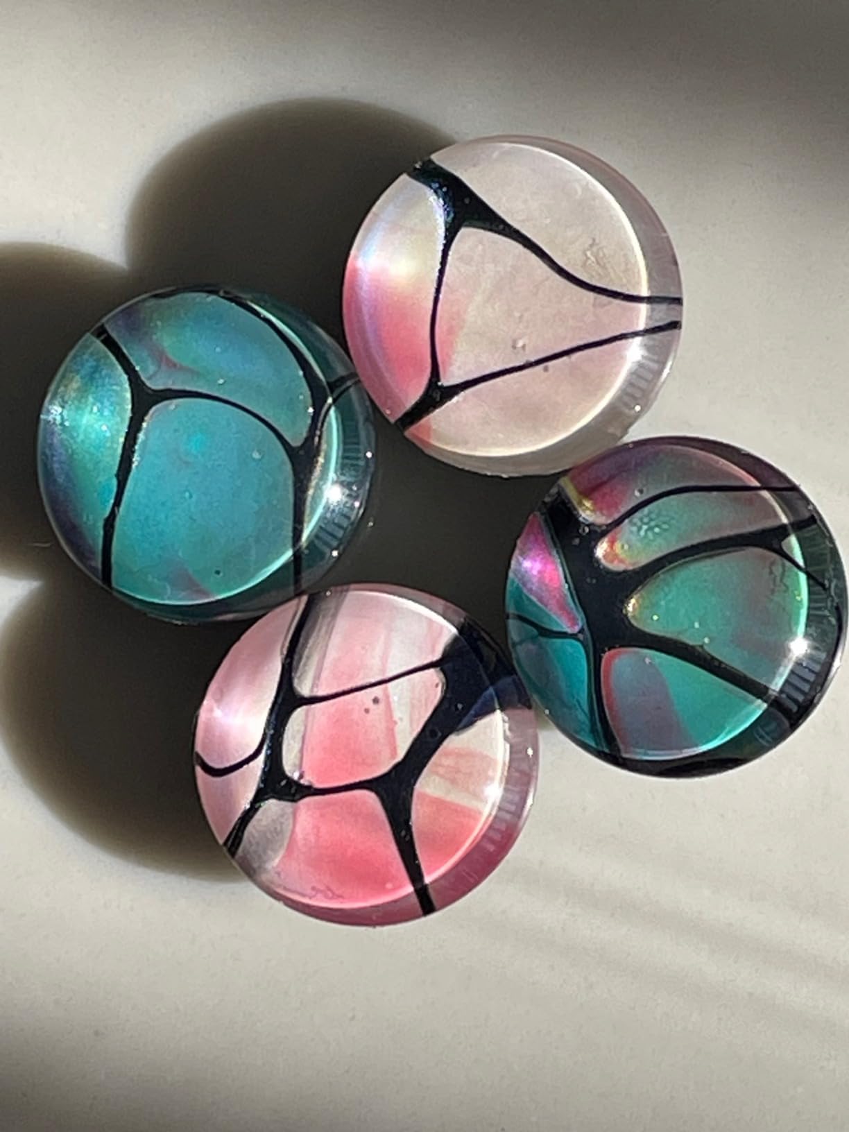 Ceramic Magnets for Crafts with Transparent Glass Cabochons - Clear ...