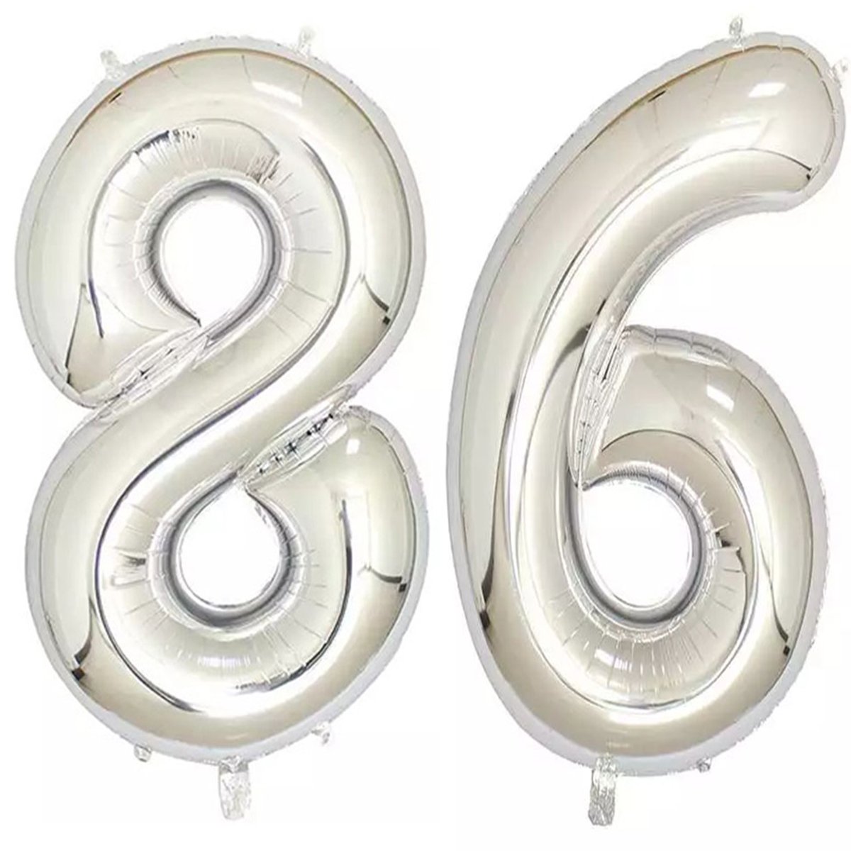 Amazon.com: 40inch Silver Foil 86 Helium Jumbo Digital Number Balloons ...