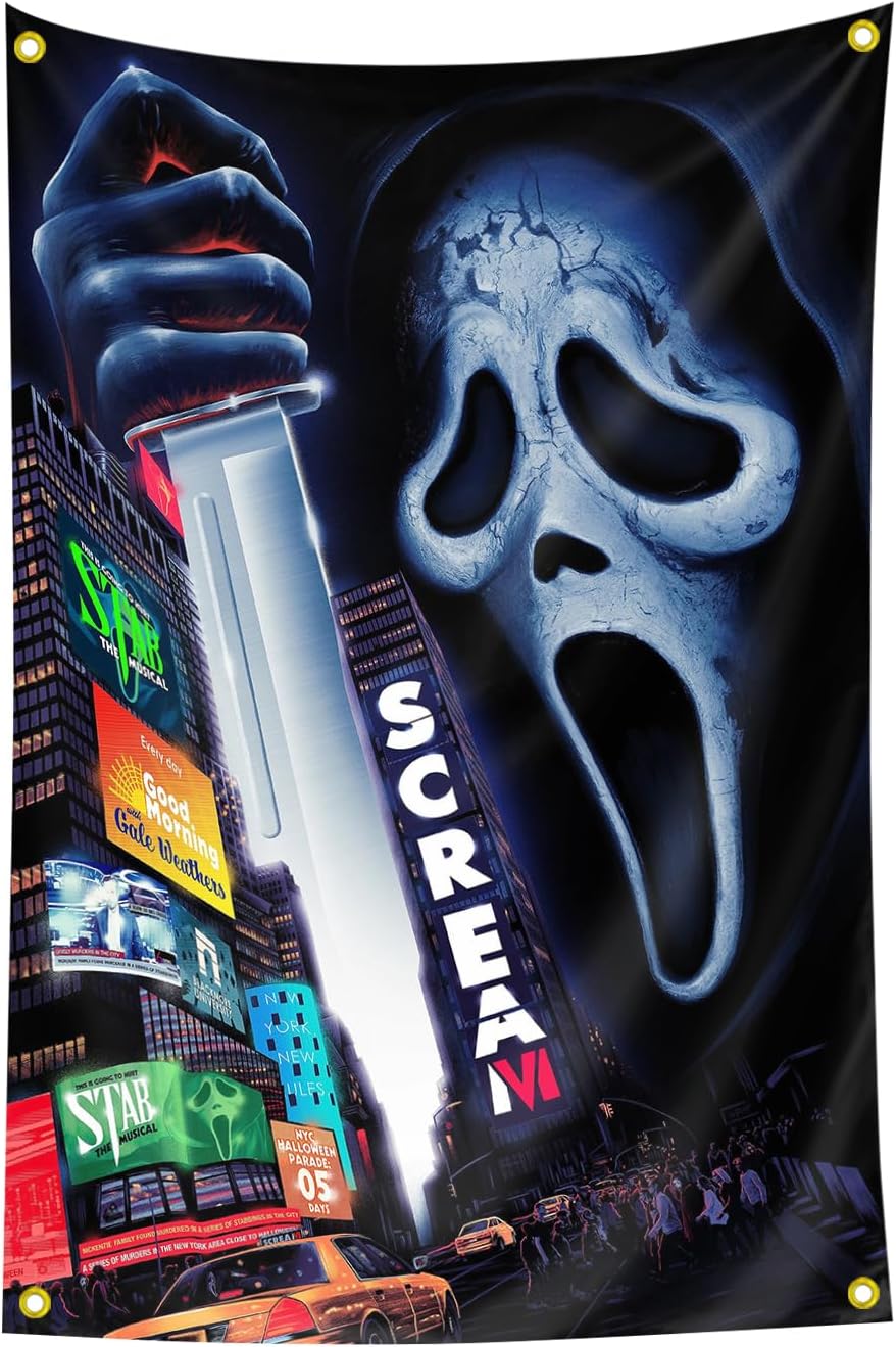 Amazon.com: VkeiD Scream Horror Movie 2x3 FT Tapestry Room Decor Poster ...