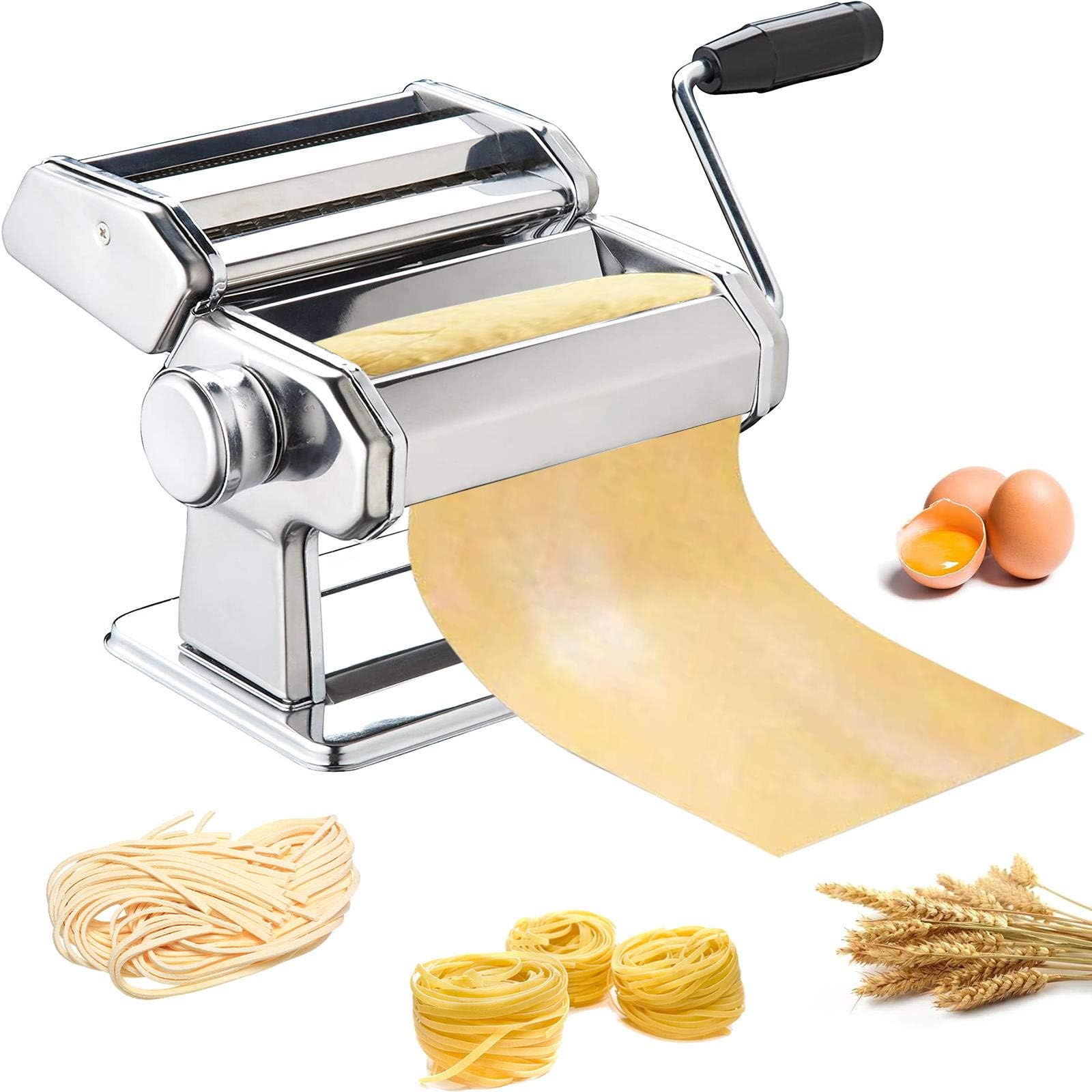 Amazon.com: Pasta Maker, METLUCK Stainless Steel Pasta Machine Manual ...