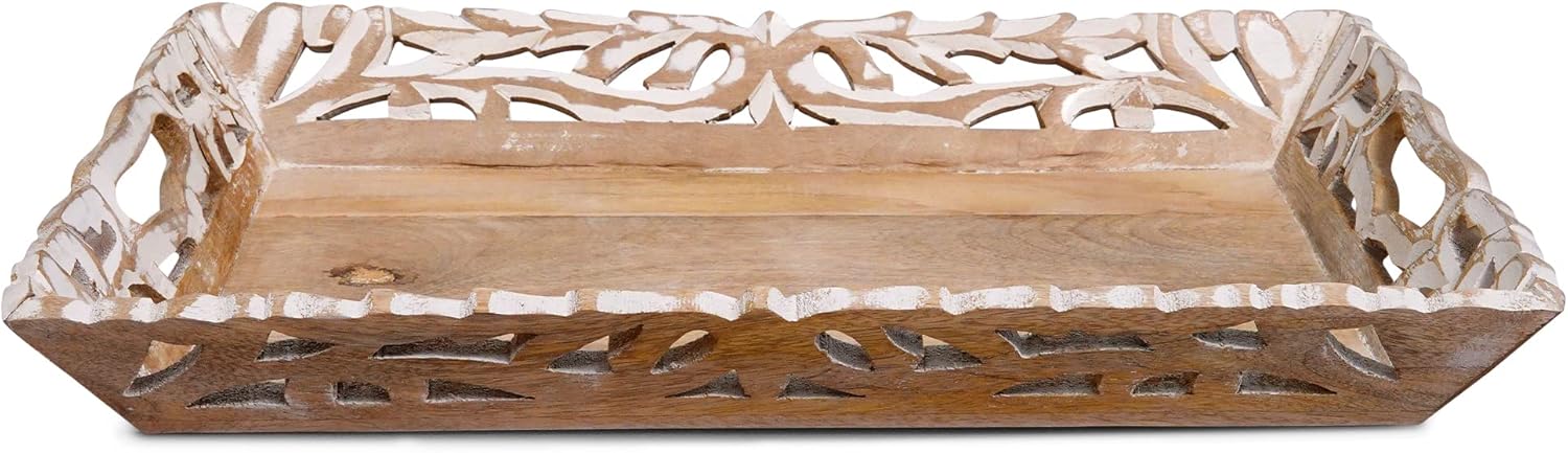 Amazon.com: Mela Artisans Ottoman Wooden Serving Tray - Medium ...