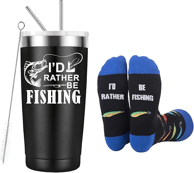 Amazon.com | Fishing Gifts for Men, Insulated Tumbler 20 oz Coffee ...