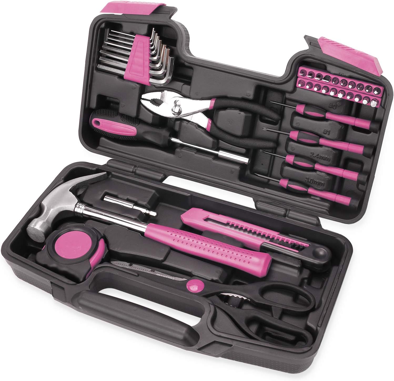 Amazon.com : 40-Piece All Purpose Household Pink Tool Kit for Girls ...