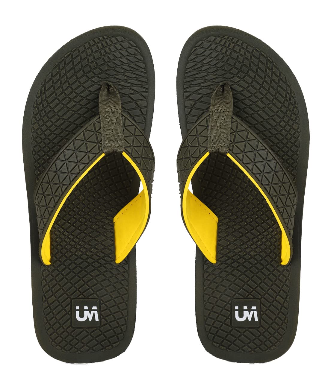 Buy UrbanMark Men Comfortable Embossed Anti Skid Sole Slippers- Olive ...