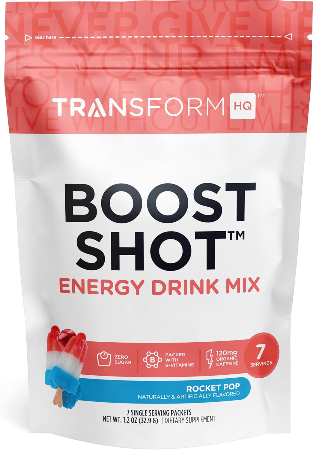 Amazon.com: TransformHQ Boost Shot Powder Drink Stick Packets, Rocket ...