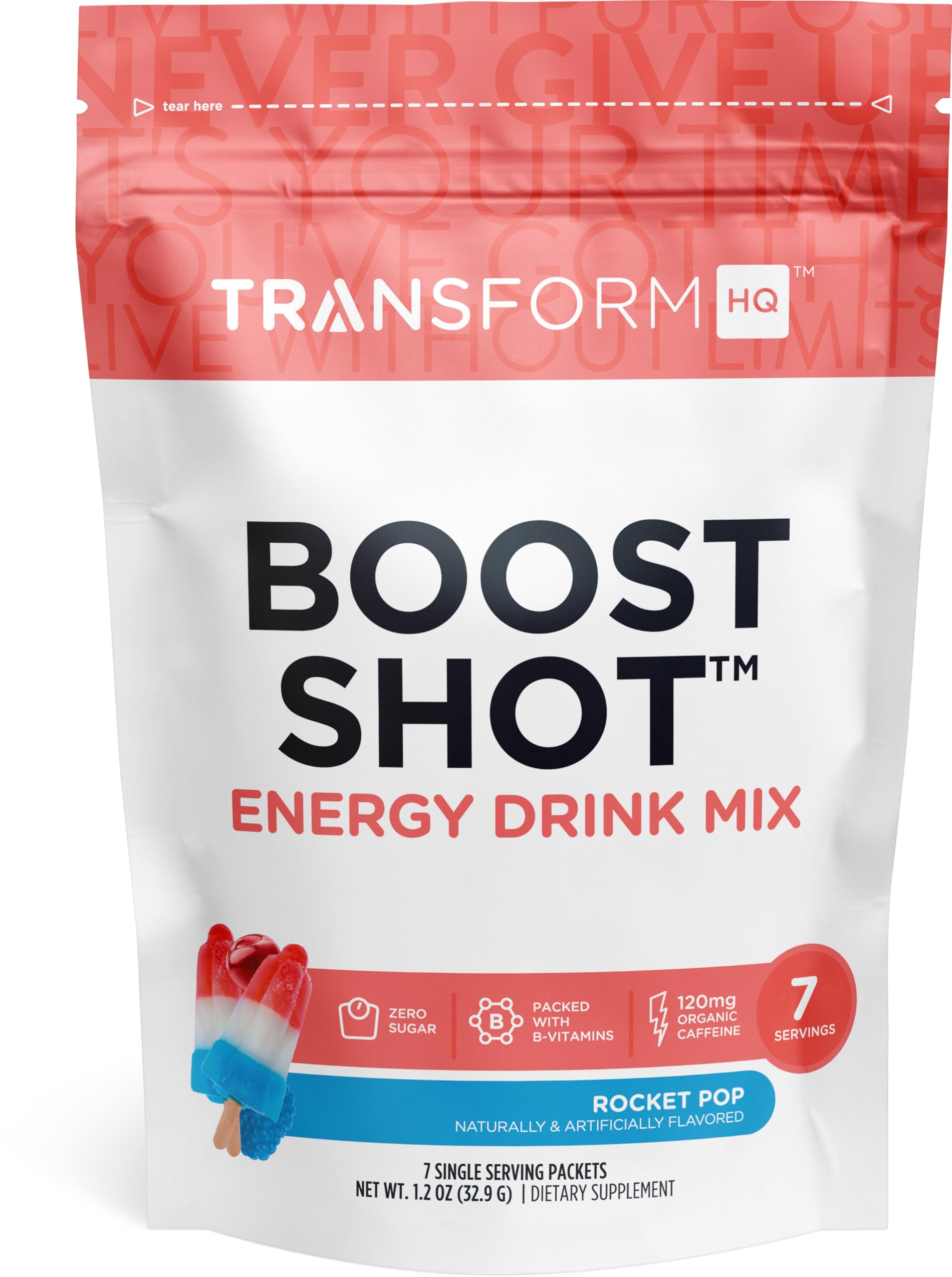 Amazon.com: TransformHQ Boost Shot Powder Drink Stick Packets, Rocket ...