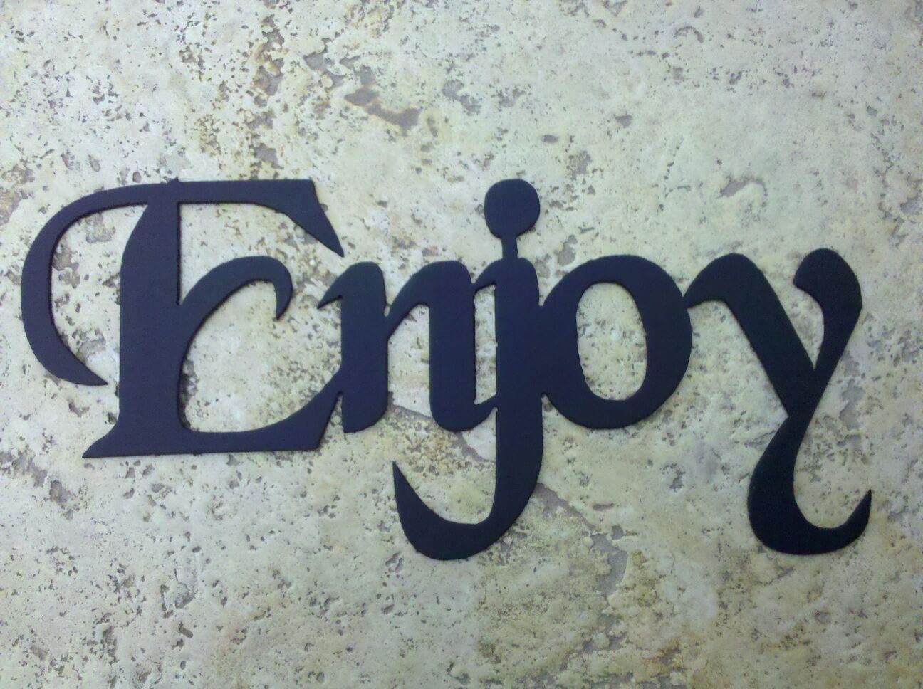 Enjoy Word Decorative Metal Wall Art Home Decor - Wall Sculptures ...